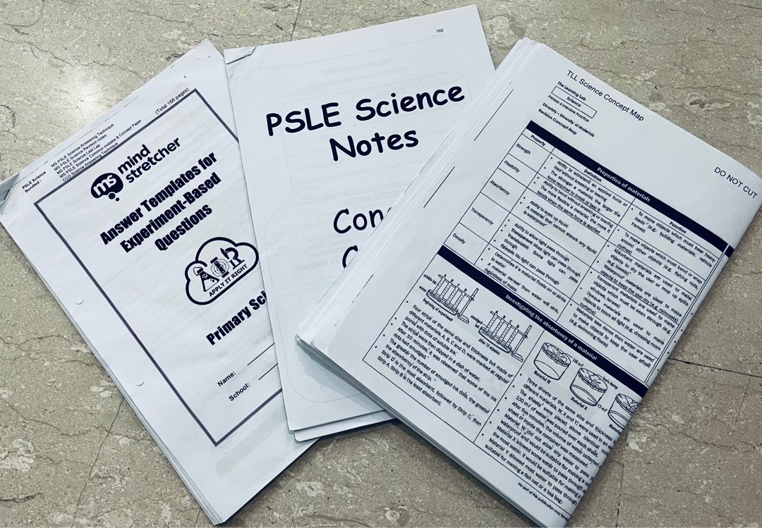 TLL PSLE Science concepts/ Answers Techniques/ Concept Map, Hobbies ...