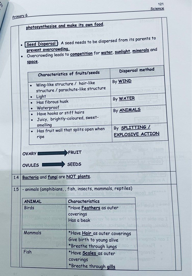 TLL PSLE Science concepts/ Answers Techniques/ Concept Map, Hobbies ...