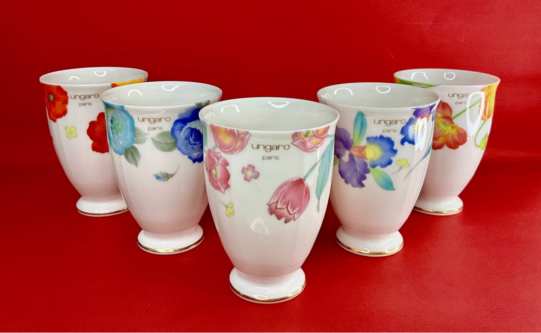 Ungaro Paris maebata japan footed cup set of 5, Furniture & Home Living ...