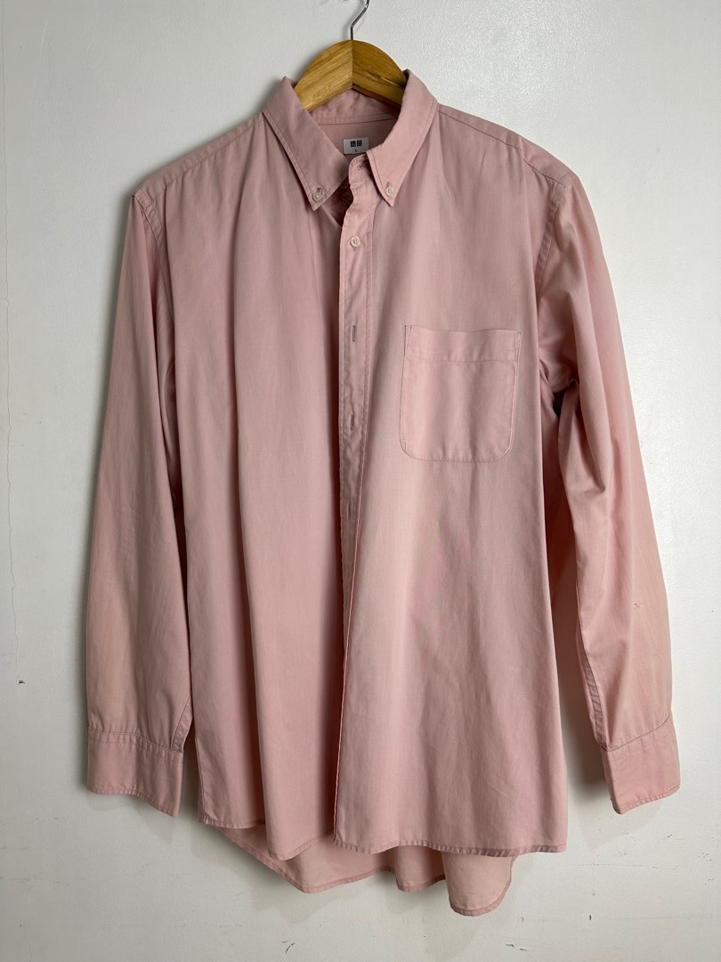 Uniqlo (pink), Men's Fashion, Tops & Sets, Formal Shirts on Carousell