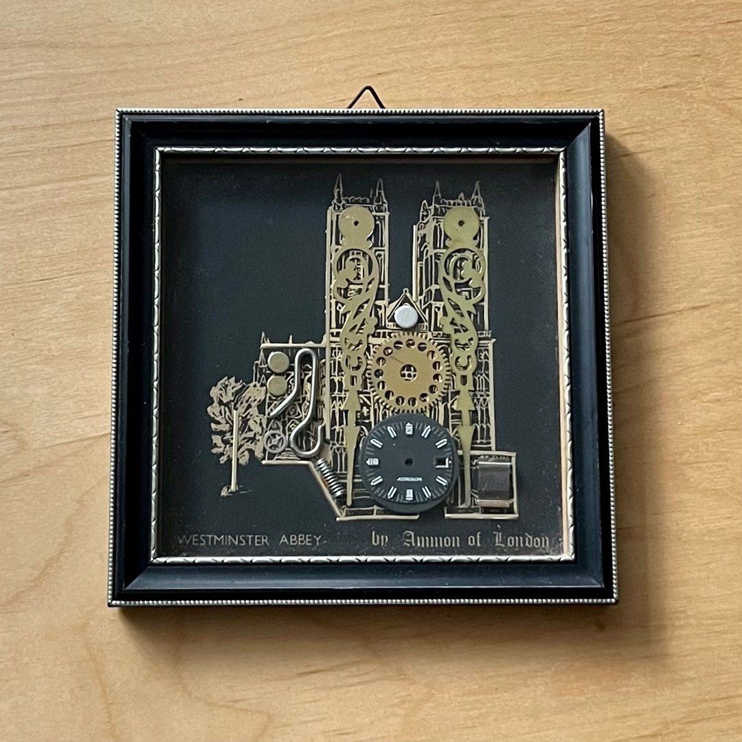 Vintage Ammon of London Westminster Abbey framed picture using clock ...