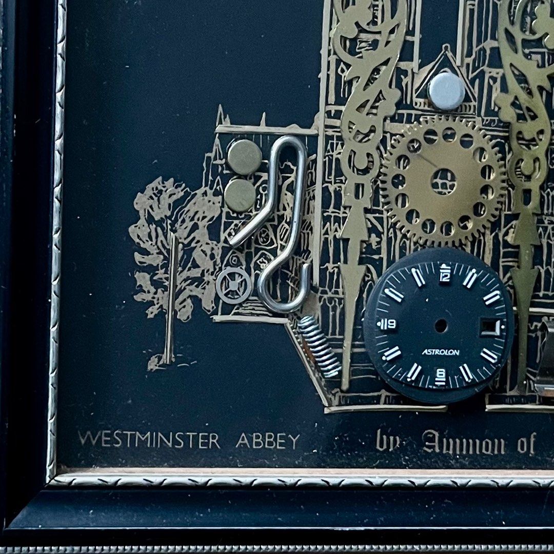 Vintage Ammon of London Westminster Abbey framed picture using clock ...