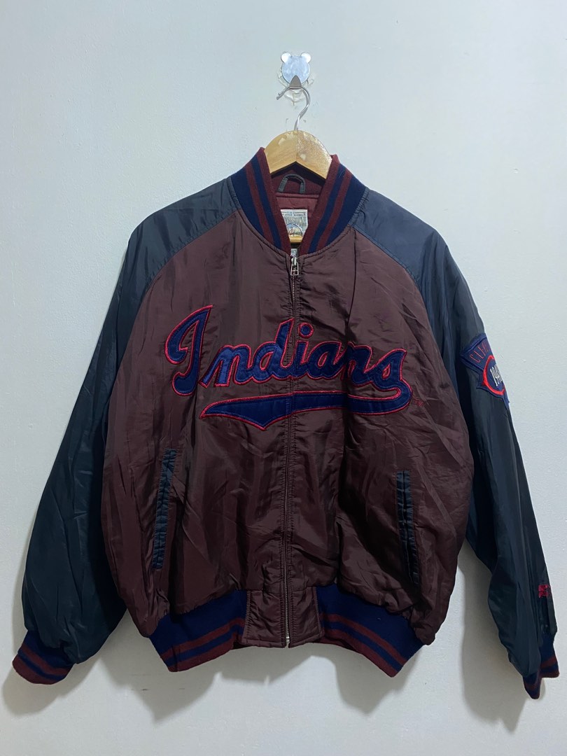 Vintage Indians Bomber Jacket by: Starter, Men's Fashion, Coats ...