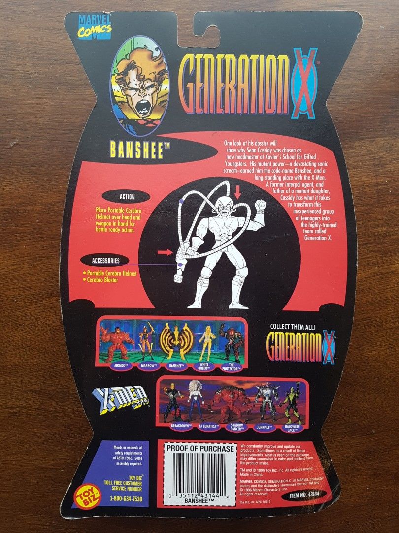 Vintage Marvel Comics Generation X Banshee action figure, Hobbies ...