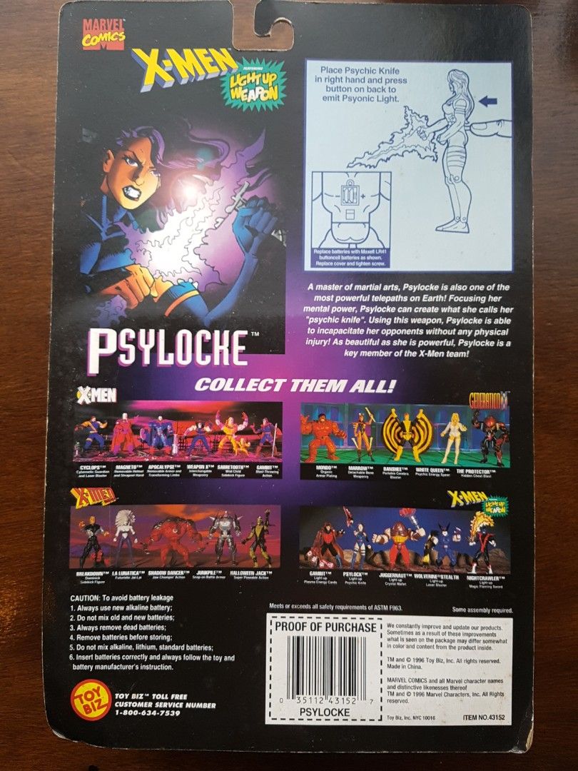 Vintage Marvel Comics X-Men Psylocke action figure, Hobbies & Toys ...