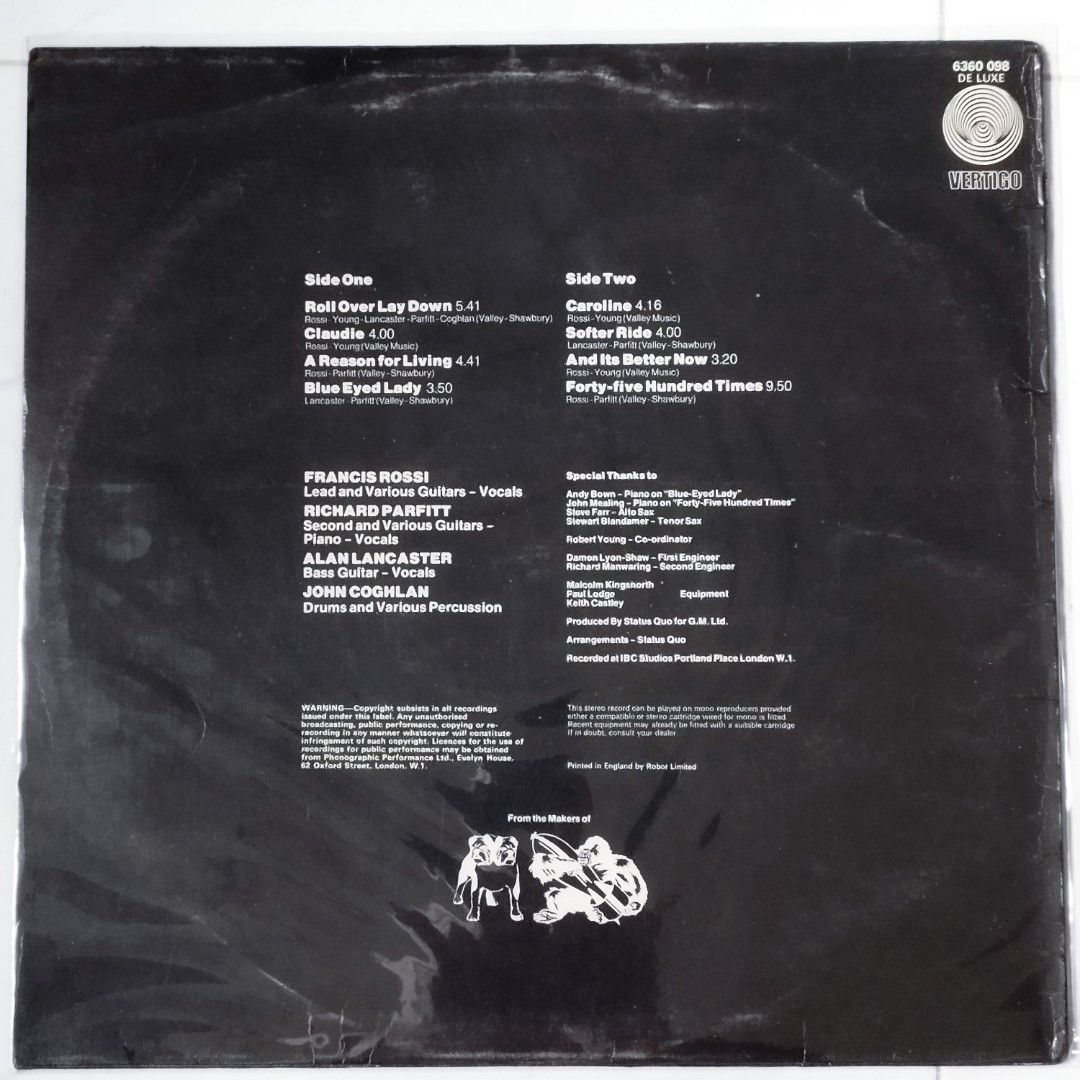 Vinyl LP : Status Quo ~ Hello!, Hobbies & Toys, Music & Media, Vinyls ...