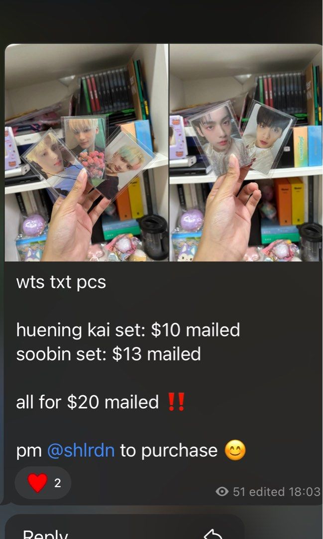 wts txt huening kai soobin pcs, Hobbies & Toys, Memorabilia & Collectibles, K-Wave on Carousell