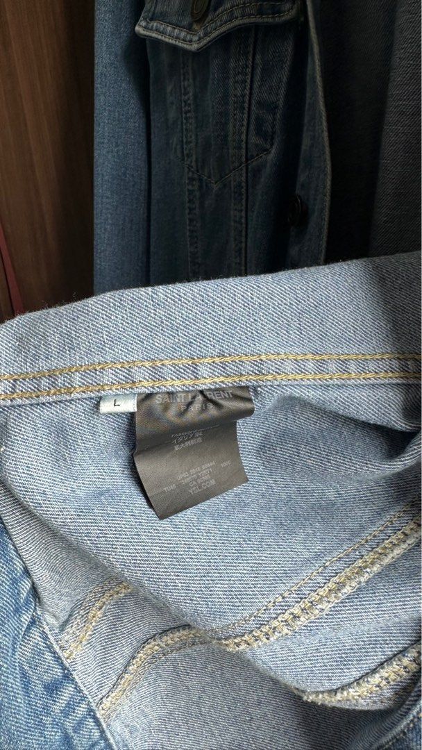 YSL Denim Jacket, Luxury, Apparel on Carousell