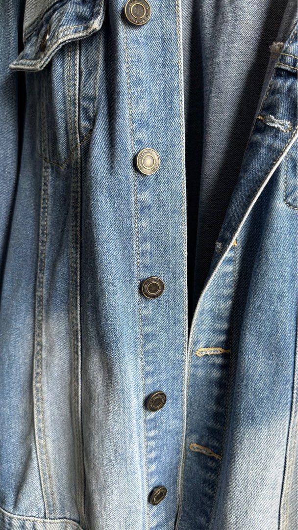YSL Denim Jacket, Luxury, Apparel on Carousell