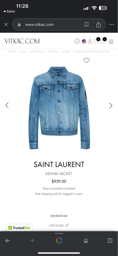 YSL Denim Jacket, Luxury, Apparel on Carousell