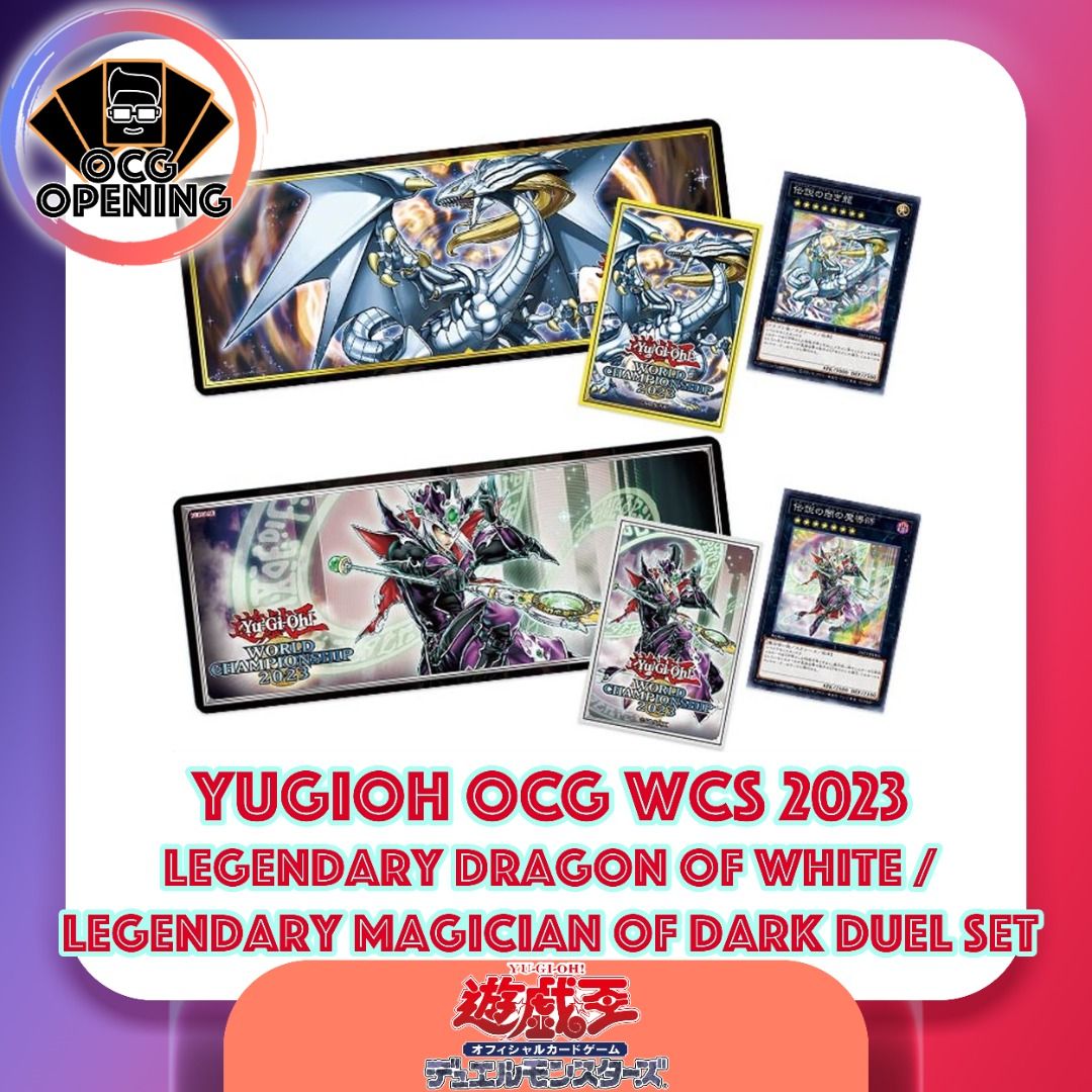 Yugioh OCG WCS 2023 Legendary Dragon of White / Legendary Magician of Dark Duel Set, Hobbies ...