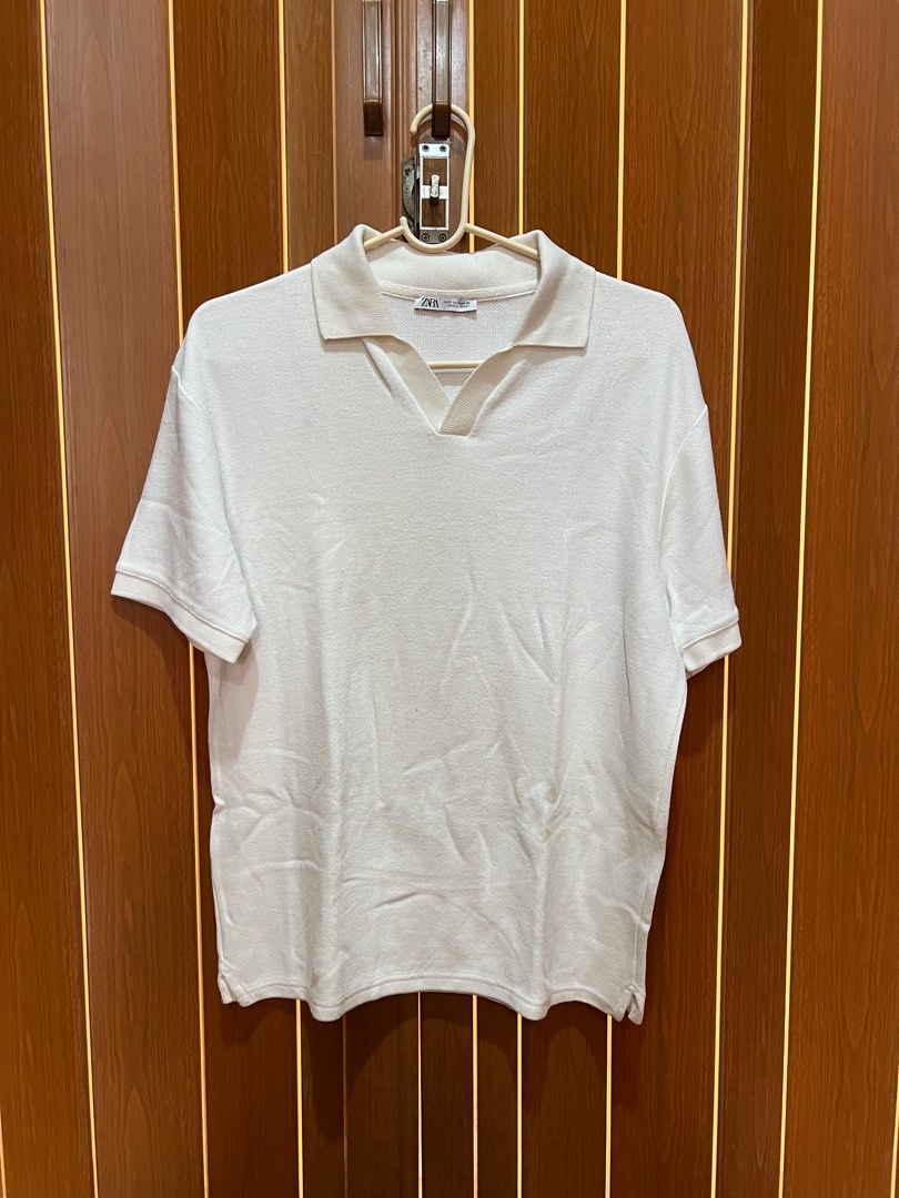 Zara Man Knit Polo Shirt (White), Men's Fashion, Tops & Sets, Tshirts ...