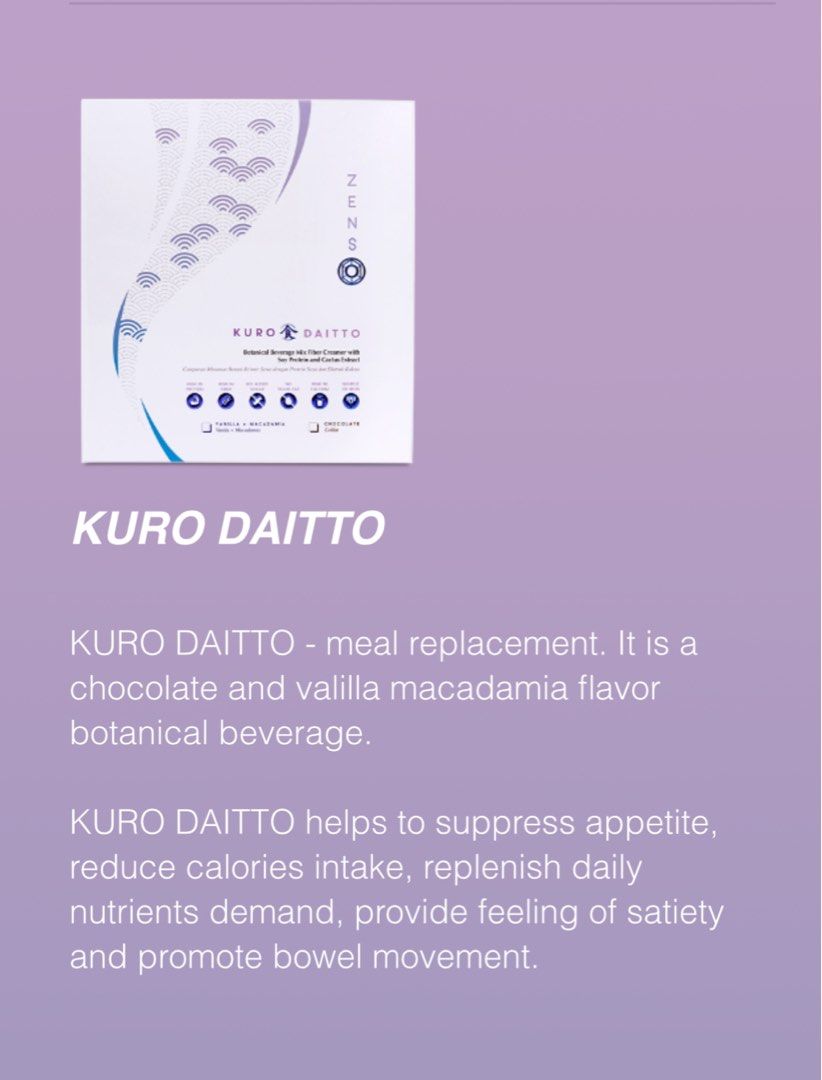 ZENSO Daitto (chocolate flavor) brand endorsed by Ella, Health ...