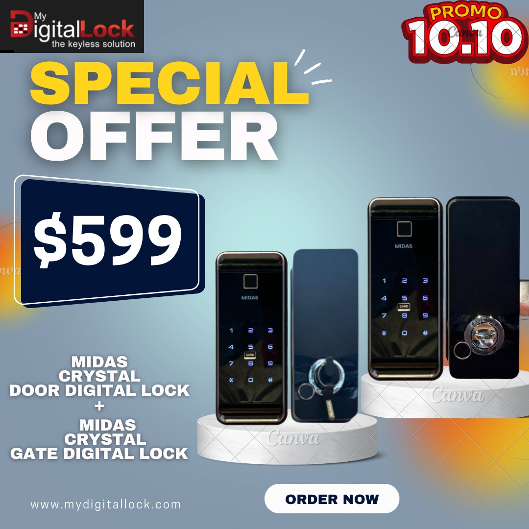 (10/10 PROMO) MIDAS CRYSTAL DOOR DIGITAL LOCK +MIDAS CRYSTAL GATE ...