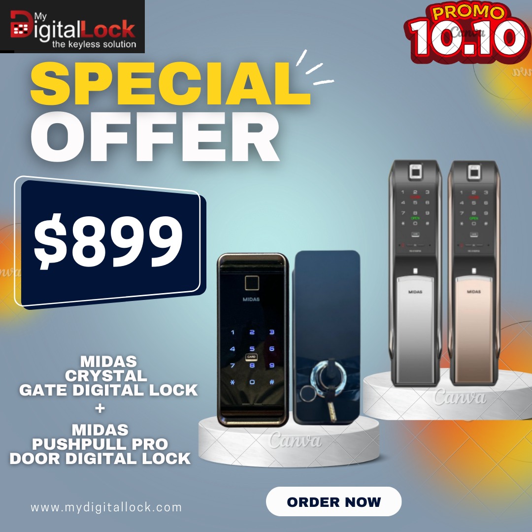 (10/10 PROMO) MIDAS PRO PUSH PULL LOCK + MIDAS CRYSTAL GATE LOCK AT ...