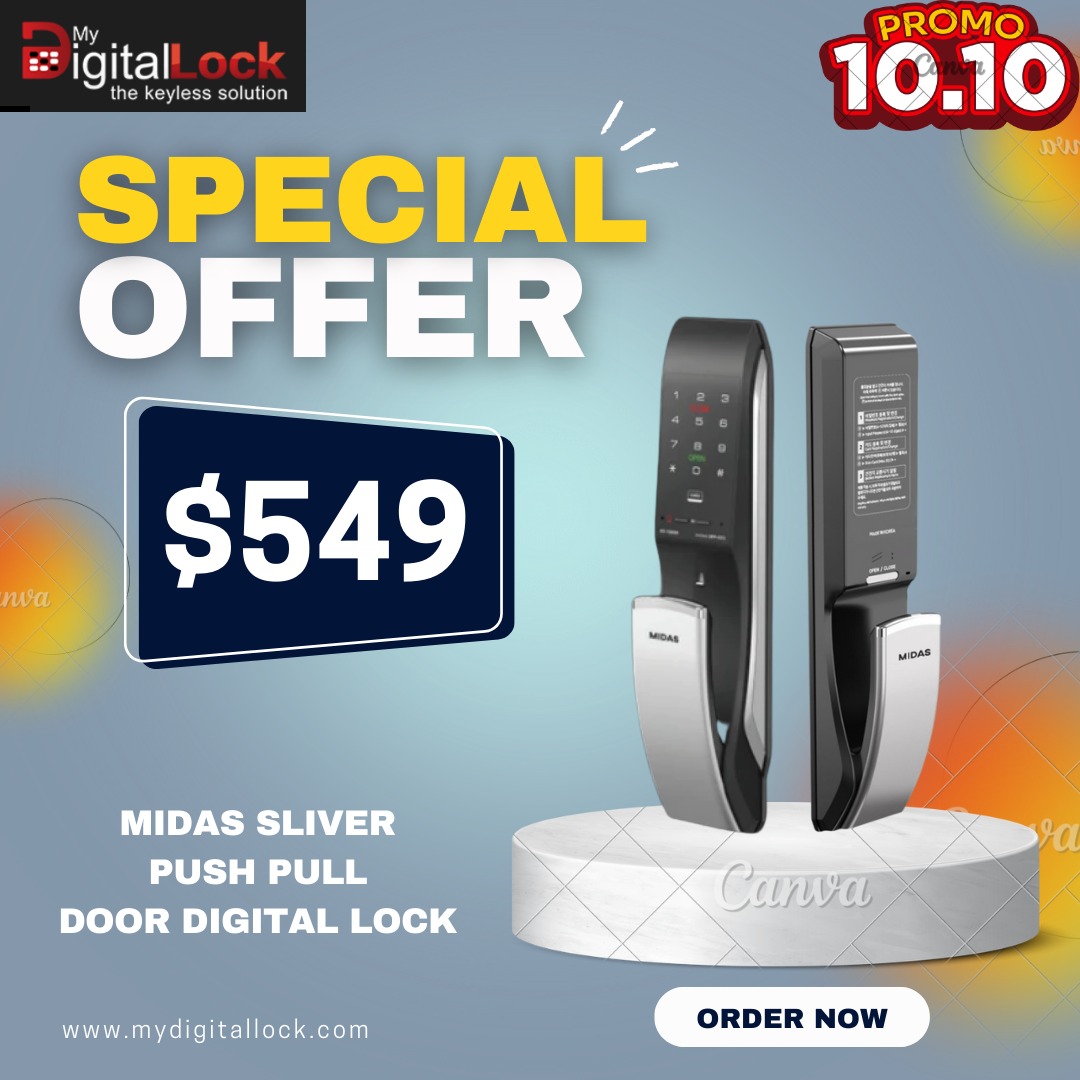(10/10 PROMO) MIDAS PUSH PULL DIGITAL DOOR LOCK AT $549 HP 92220659 ...
