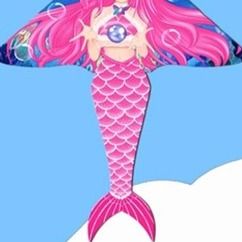 1.6m Mermaid Girl Kite [Easy2Fly] Child's Play Vibrant Design for Kids ...