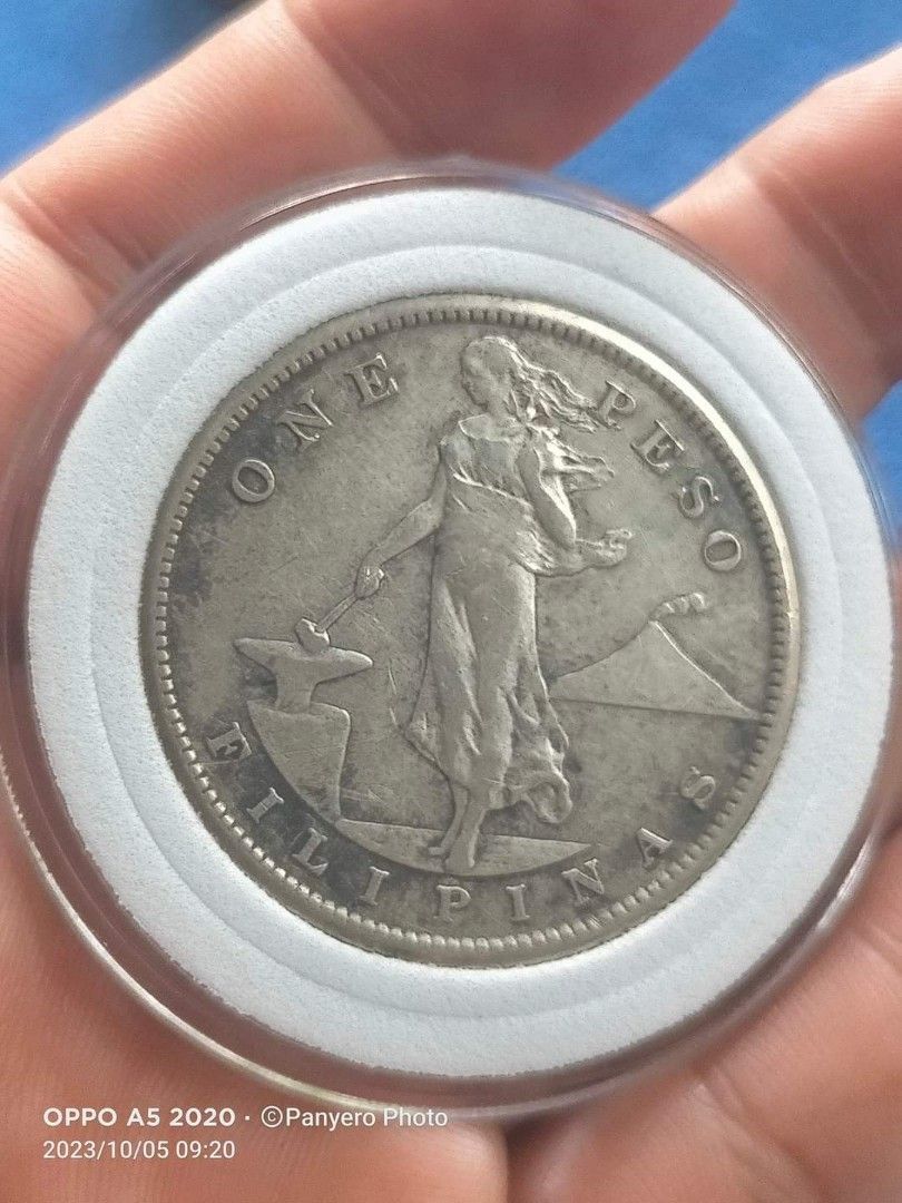 1907s one peso Philippine antik silver coin us-phil silver coin ...