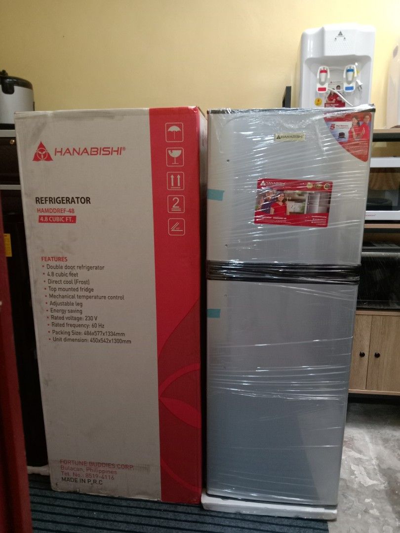 4.8cu.ft Hanabishi Double Door HAMDDREF2.8, TV & Home Appliances ...