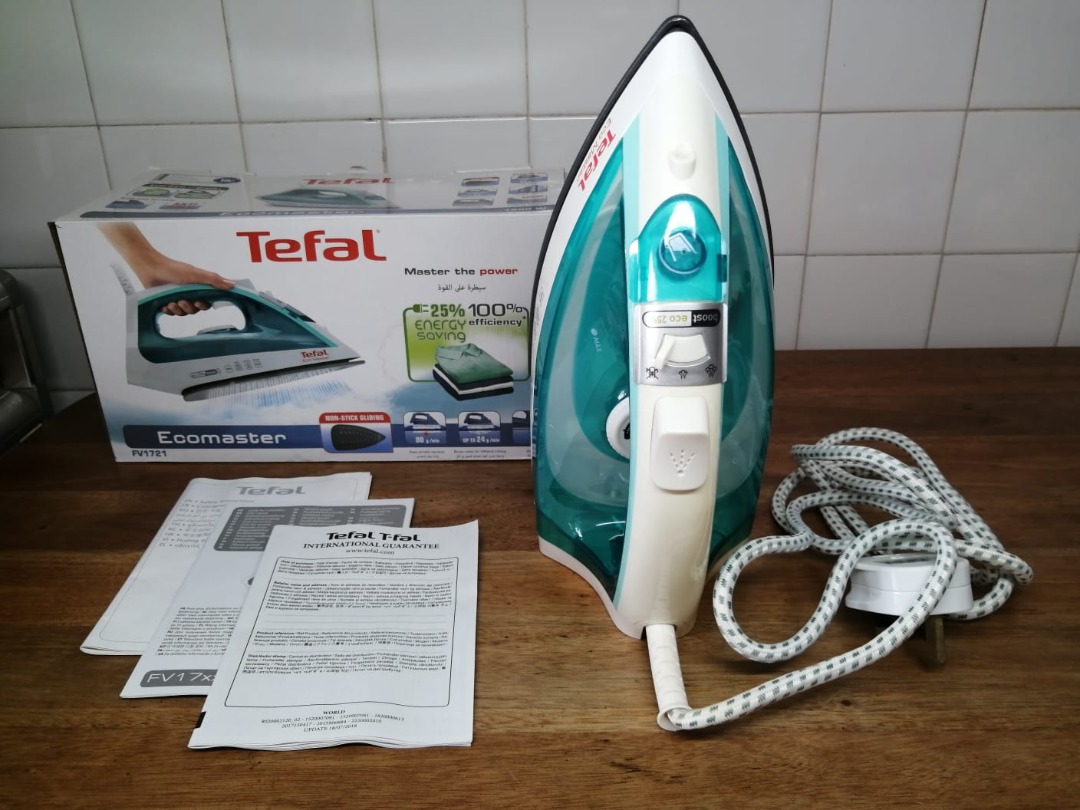 ( Almost in New ) TEFAL FV1721 ECOMASTER STEAM IRON 1800W, with ...