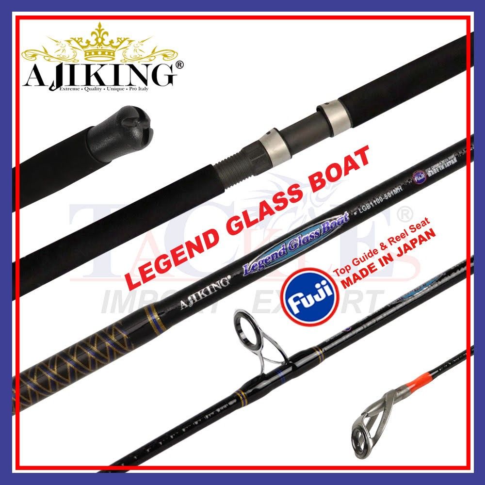 Ajiking Legend Glass Boat Rod Pancing FUJI Top Guide Reel Seat Fiberglass Saltwater, Sports ...
