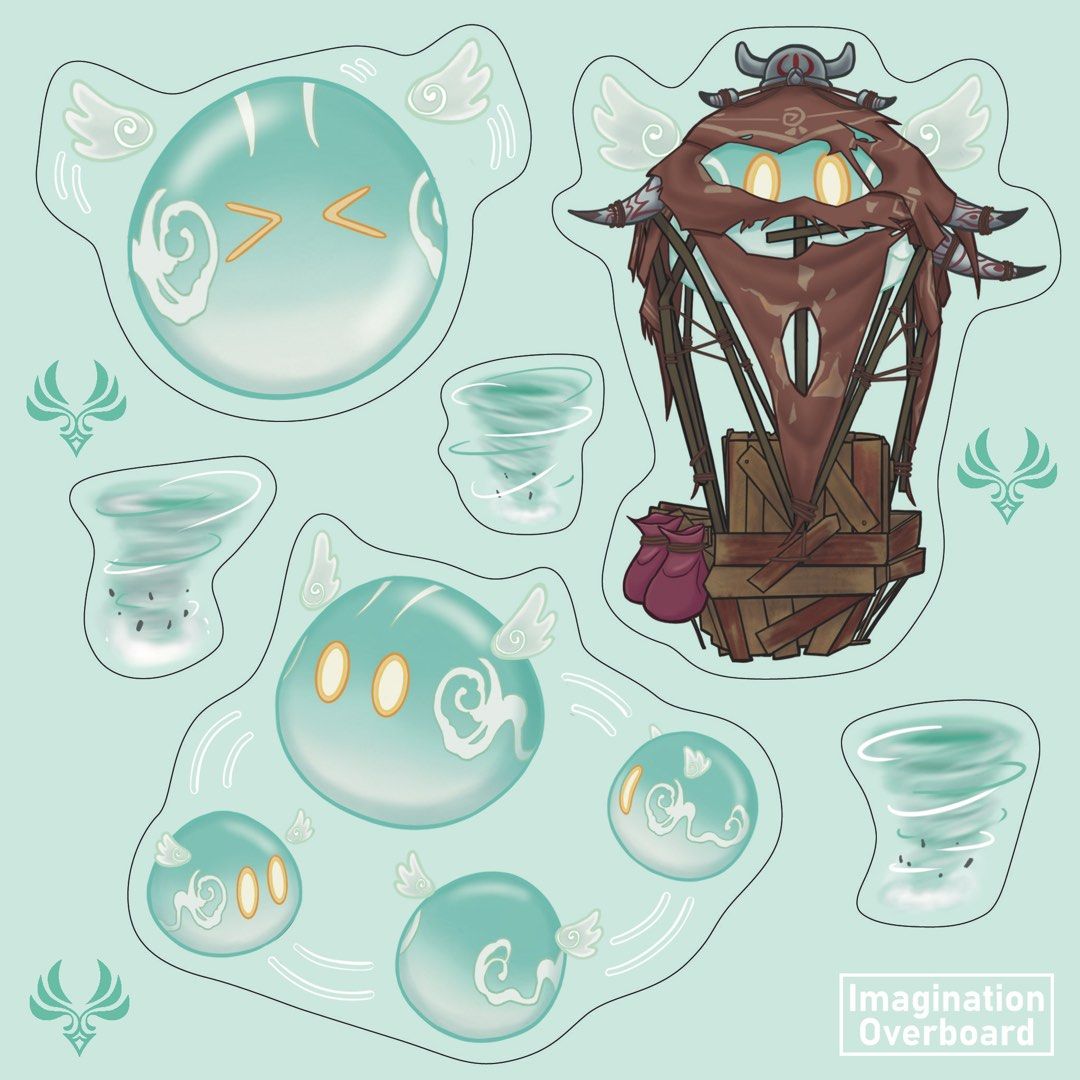 Anemo Slime Sticker Sheet Genshin Impact, Hobbies & Toys, Memorabilia ...
