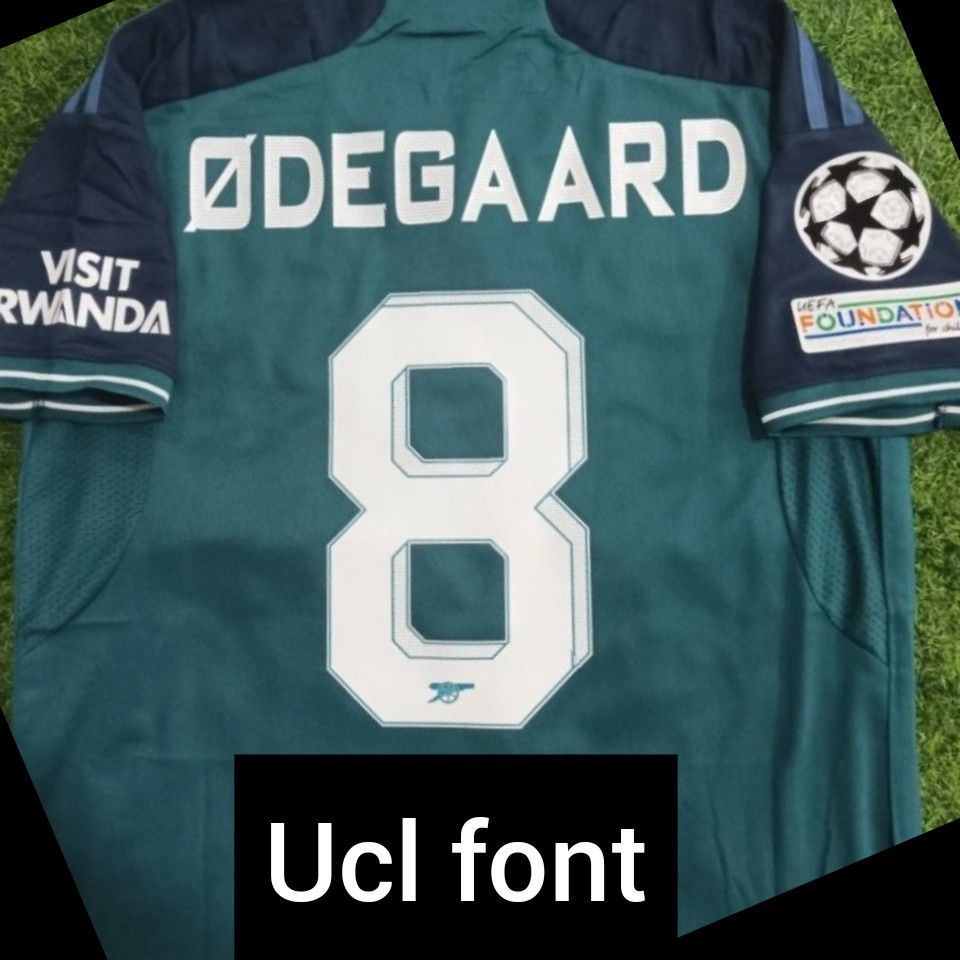 Arsenal 3rd ucl font jersey 23/24+ custom nameset, Men's Fashion ...