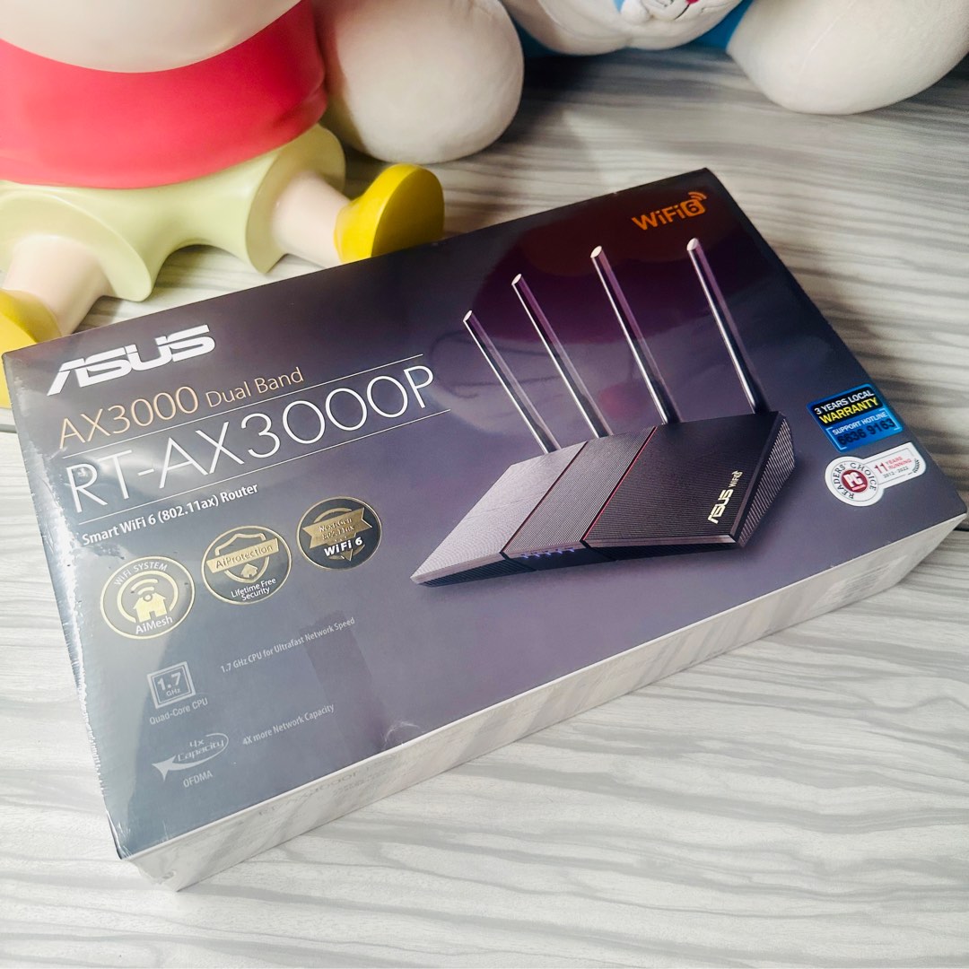 Asus RT-AX3000P Wifi 6 Dual Band Router, Computers & Tech, Parts ...