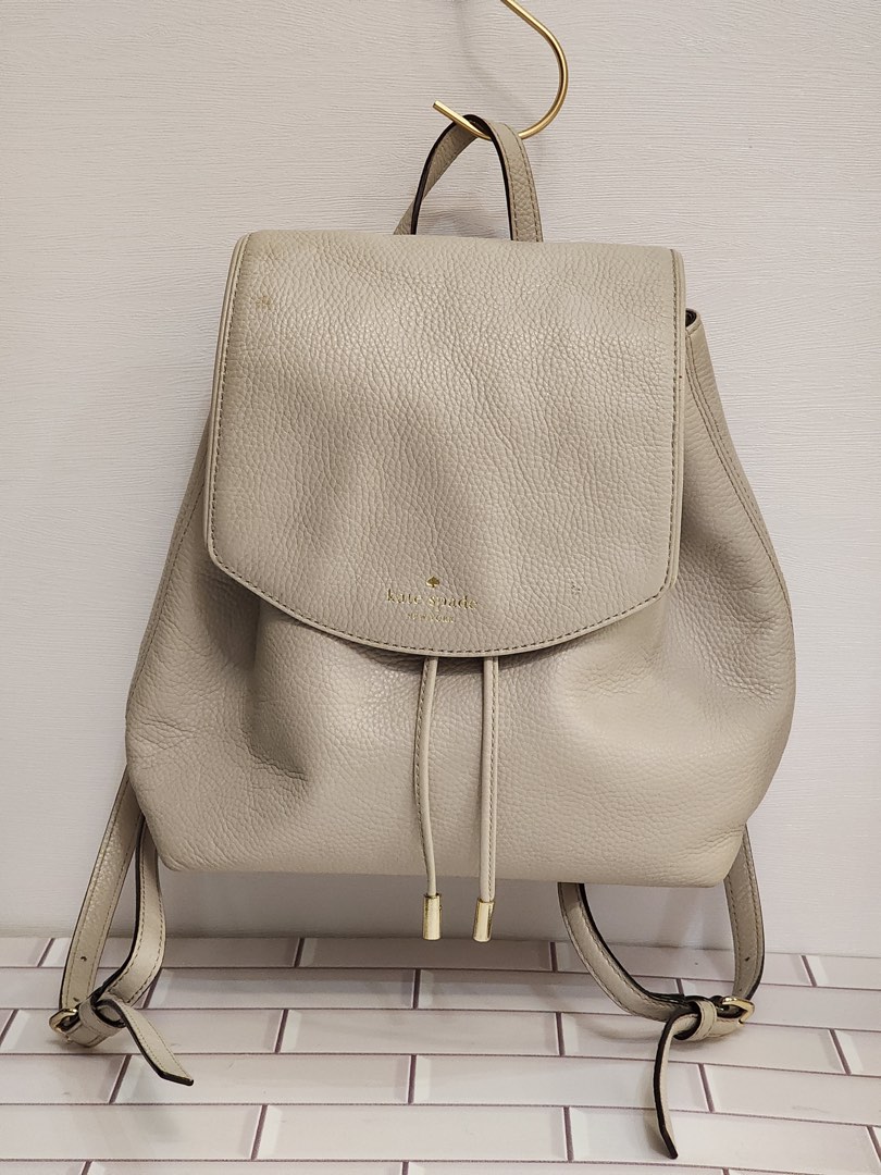 Authentic Kate Spade backpack in grey, Luxury, Bags & Wallets on Carousell