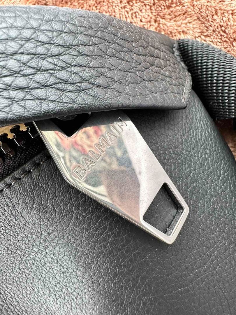 Balmain Black Logo-Print Leather Cross Body Bag Authentic, Luxury, Bags ...