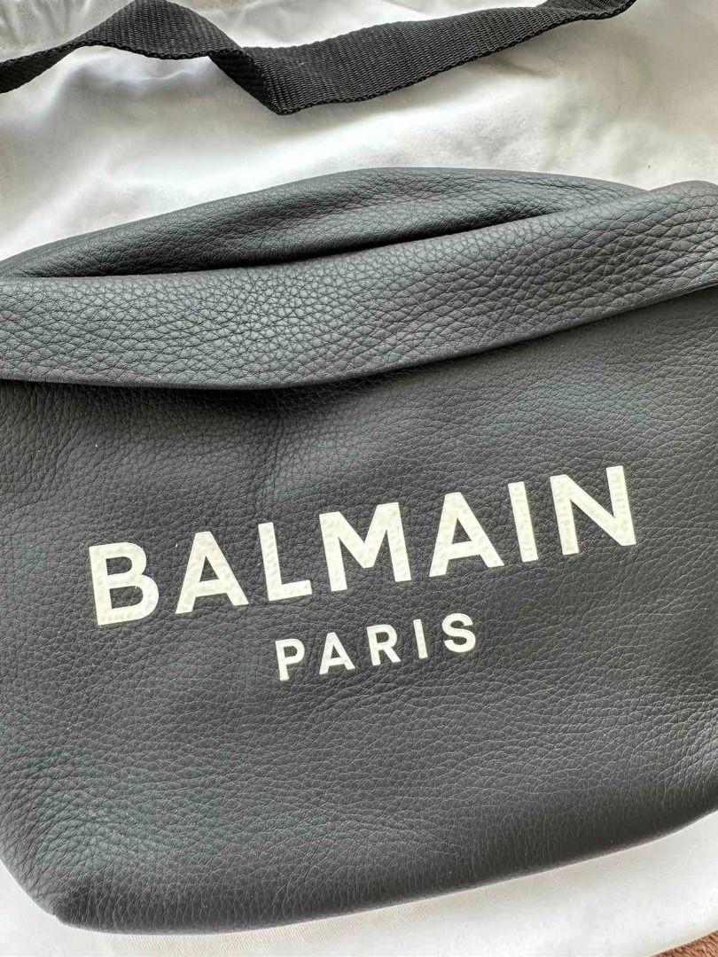 Balmain Black Logo-Print Leather Cross Body Bag Authentic, Luxury, Bags ...