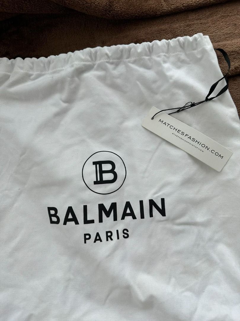 Balmain Black Logo-Print Leather Cross Body Bag Authentic, Luxury, Bags ...