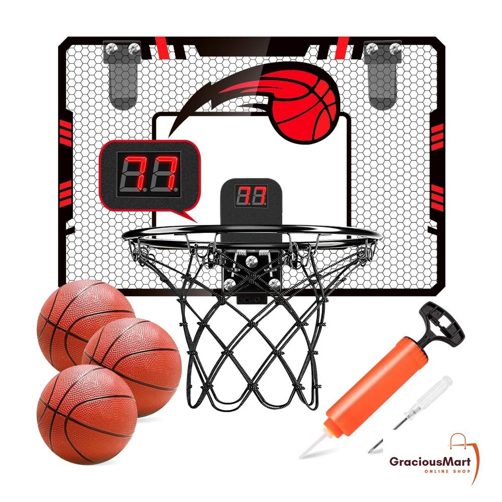Kids Indoor Sports Toy GYMAX Mini Basketball Hoop, Indoor Play Door ...