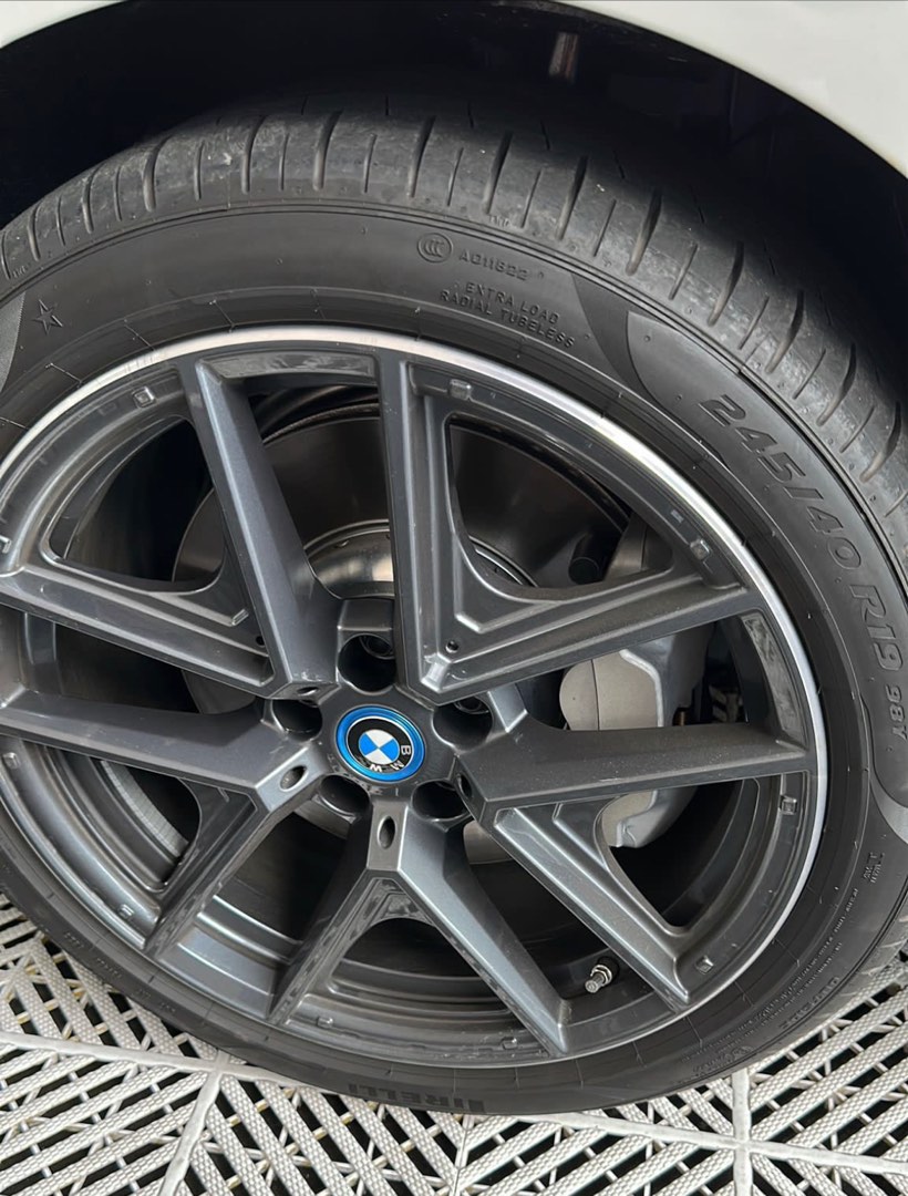 BMW I4 rims + tyres stock, Car Accessories, Tyres & Rims on Carousell