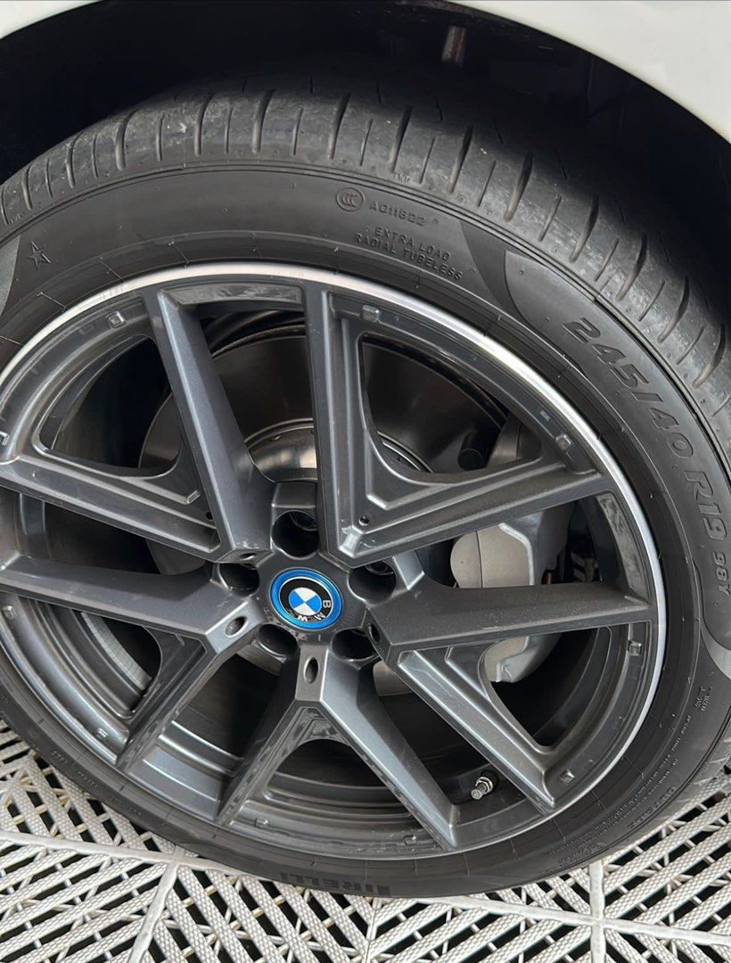 BMW I4 rims + tyres stock, Car Accessories, Tyres & Rims on Carousell