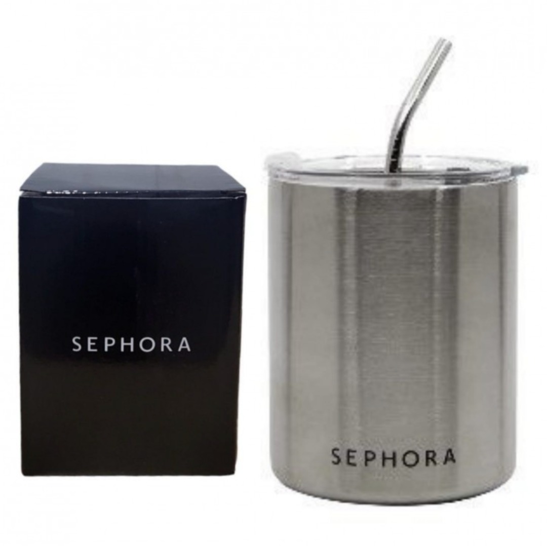 BNIB Sephora Stainless Steel Cup & Straw, Furniture & Home Living ...