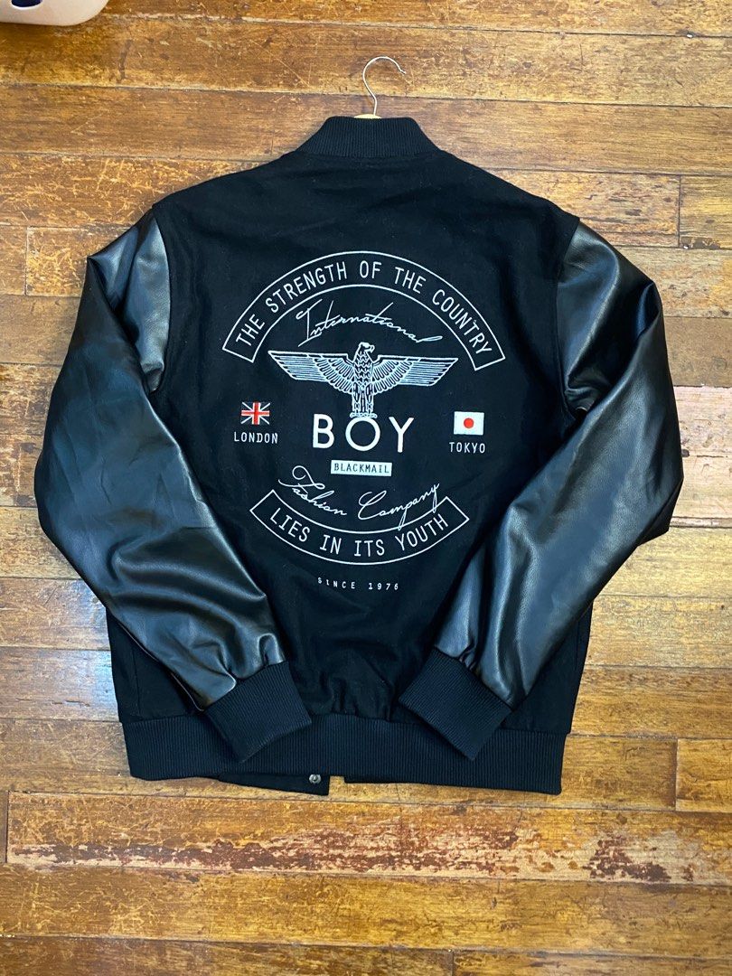 Boy London Leather Wool Varsity Jacket, Men's Fashion, Coats, Jackets ...