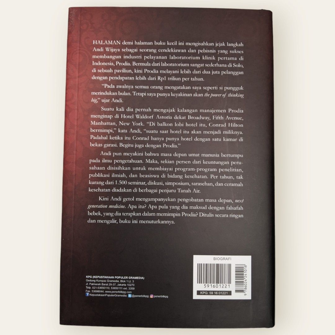 Buku Motivasi / Biografi Andy Wijaya pendiri Prodia, Buku & Alat Tulis ...