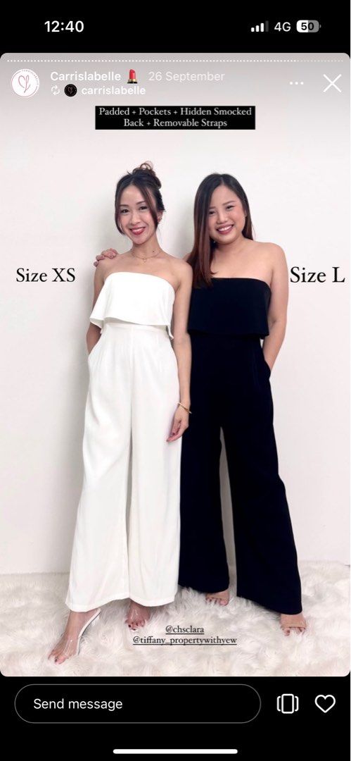 Carrislabelle Naomi Flutter Jumpsuit (White), Women's Fashion, Dresses ...