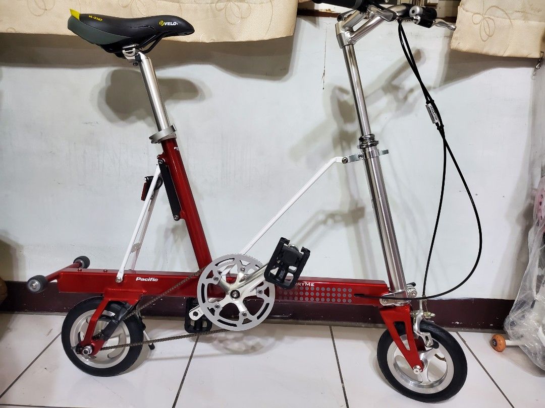 Carryme sd 折疊車 小折-海豚手把+後鼓煞。紅色-近全新, 體育器材, 自行車及配件, 單車在旋轉拍賣