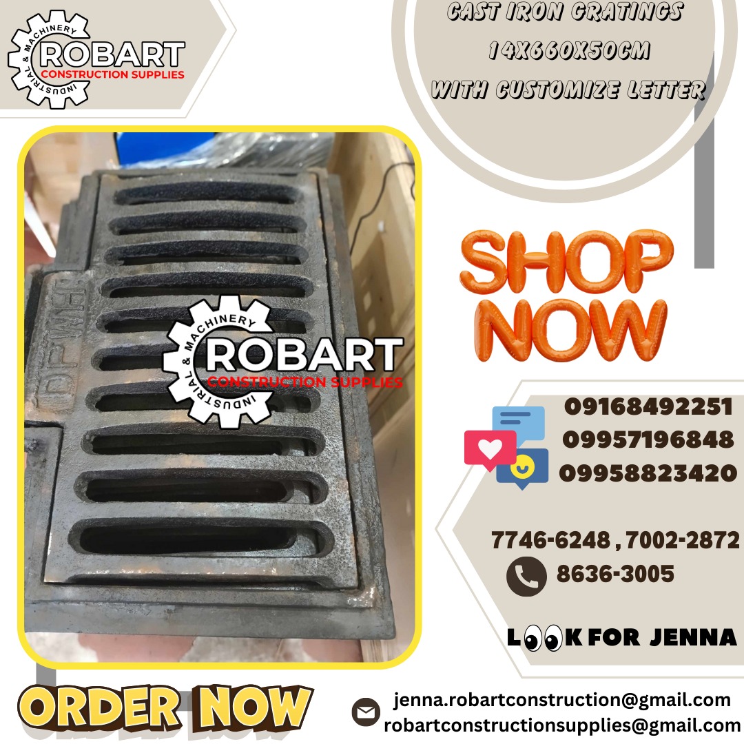 cast iron gratings 1400x660x50cm with customize letter, Commercial ...