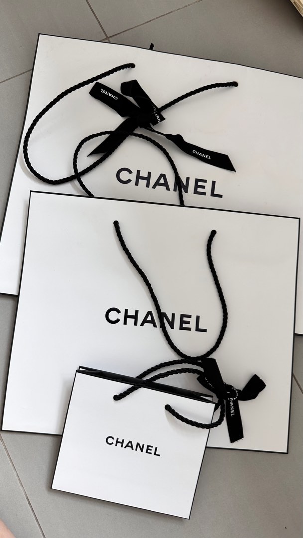 Chanel paper bags, Luxury, Accessories on Carousell