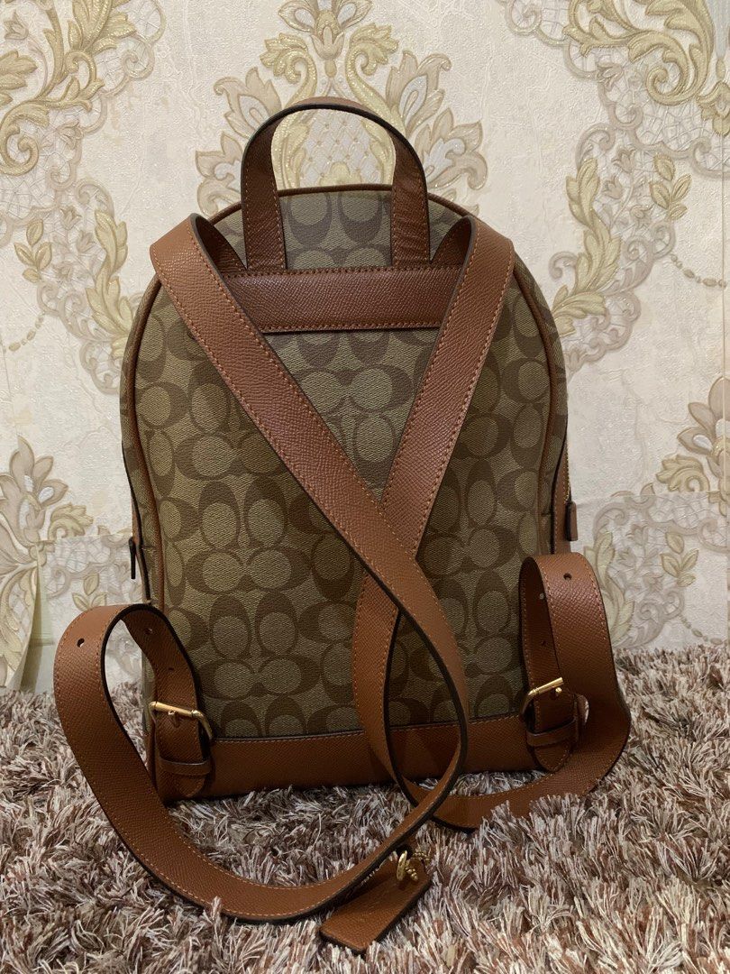 COACH Kenley Backpack In Signature Canvas With Stripe, Barang Mewah ...
