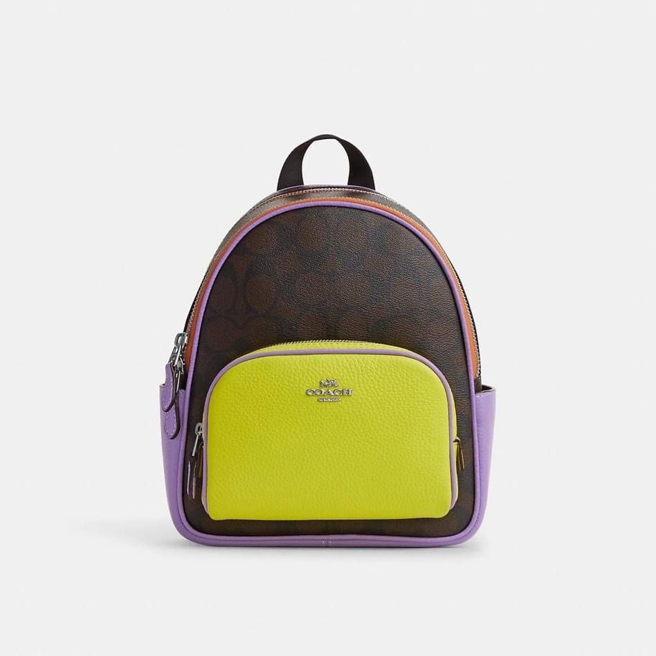 COACH Mini Court Backpack In Colorblock Signature Canvas, Women's ...