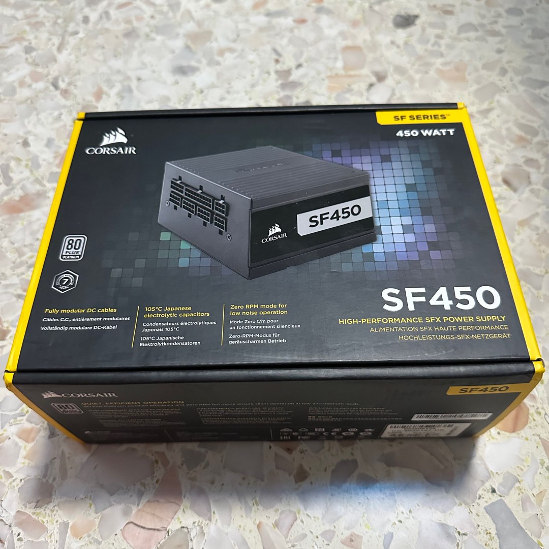 Corsair 450W Fully Modular SFX PSU SF450 80Plus Platinum Power Supply ...