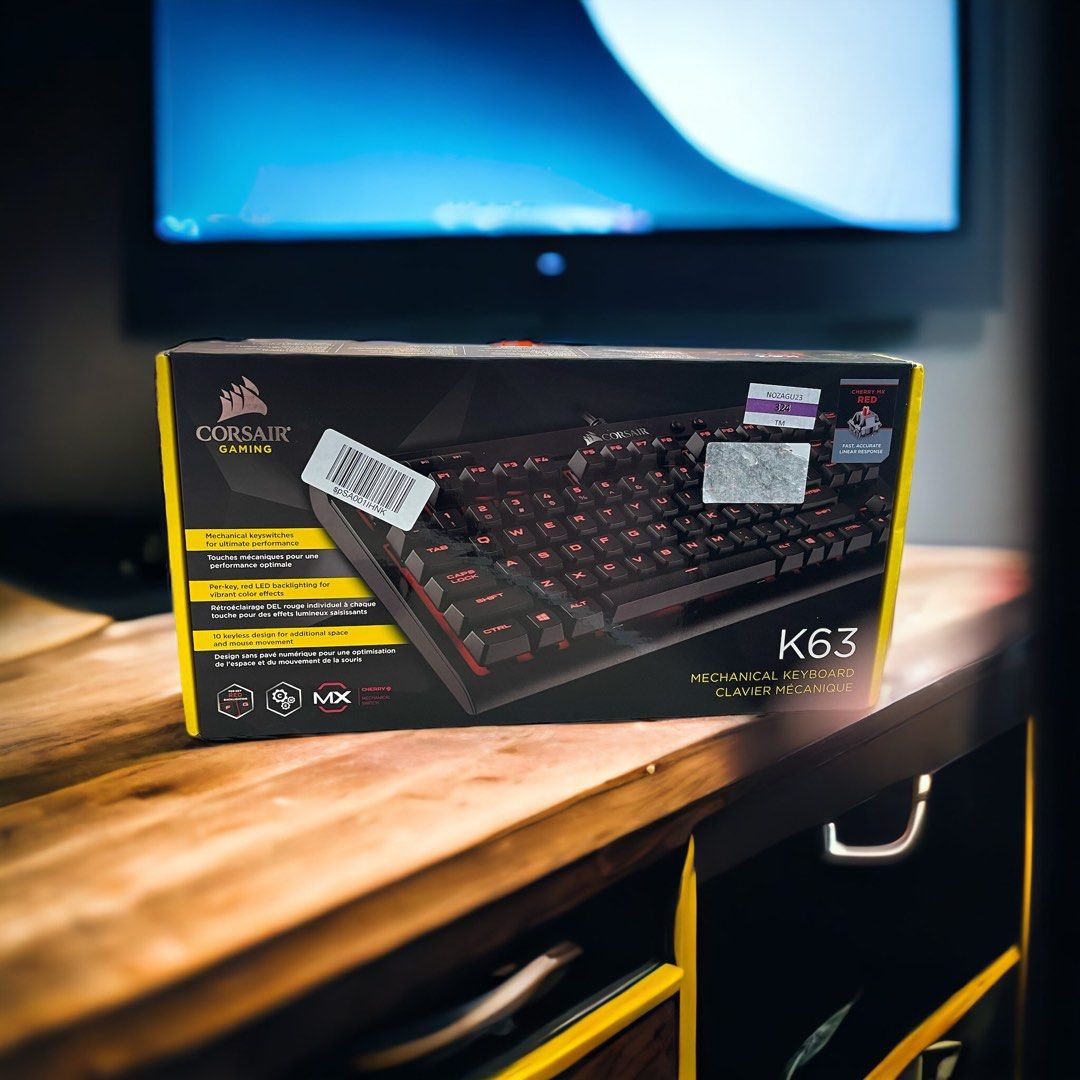 Corsair K63 Compact Mechanical Gaming Keyboard - Backlit Red LET - Linear & Quiet - Cherry MX ...