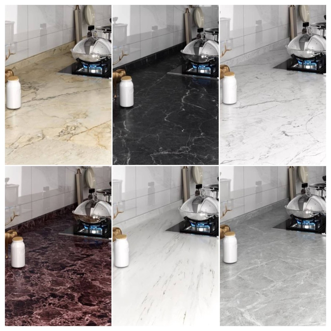 Countertop Marble Glossy Self Adhesive Wallpaper Sticker Wrap DIY Water ...