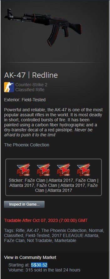 CSGO CS2 AK-47 | Redline (Field-Tested), Video Gaming, Gaming ...