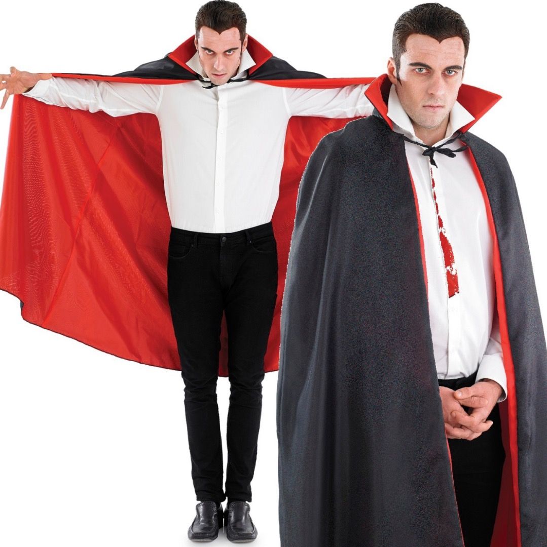 Deluxe vampire dracula cape - reversible red/black cape (adult size ...