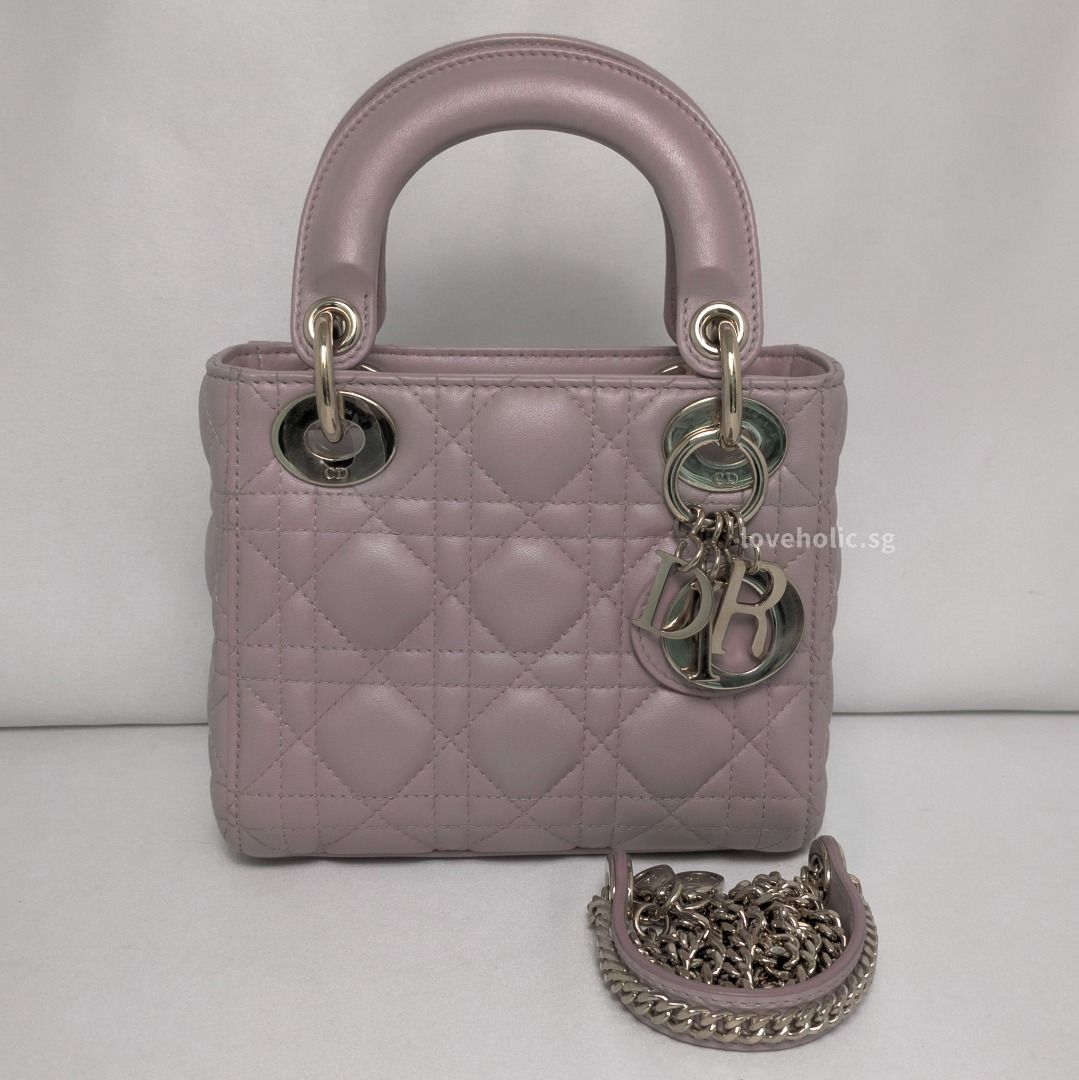 Dior Lady Dior Mini | Pearlescent Lotus Pink Lambskin Gold Hardware SKU ...